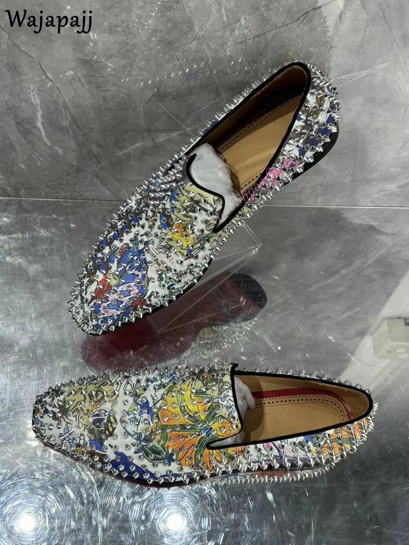 Fashion-Colorful-Print-Rivet-Men-s-Loafer-Shoes-Round-Toe-Low-Heel-Male ...