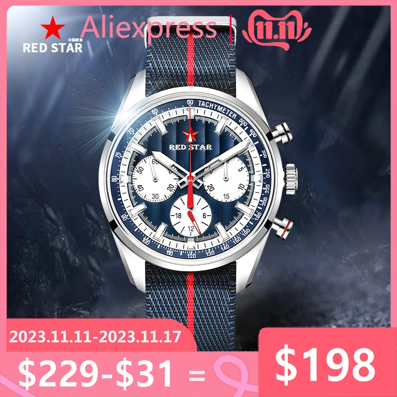 RED-STAR-1963-Pilot-Chronograph-Watch-Men-Real-Three-Eyes-ST1903 ...
