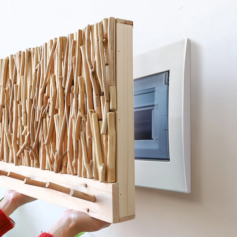 Wood-Electric-Meter-Box-Wall-Ornament-Punch-free-Power-Switch-Box-Frame ...