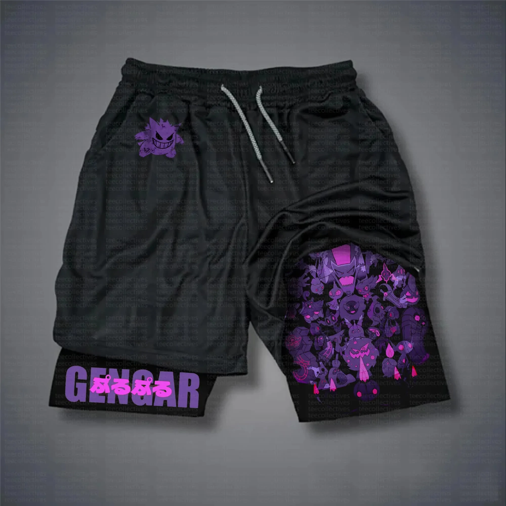 Pokemon gengar shorts masculino algodão calças esportivas 2025 verão ...