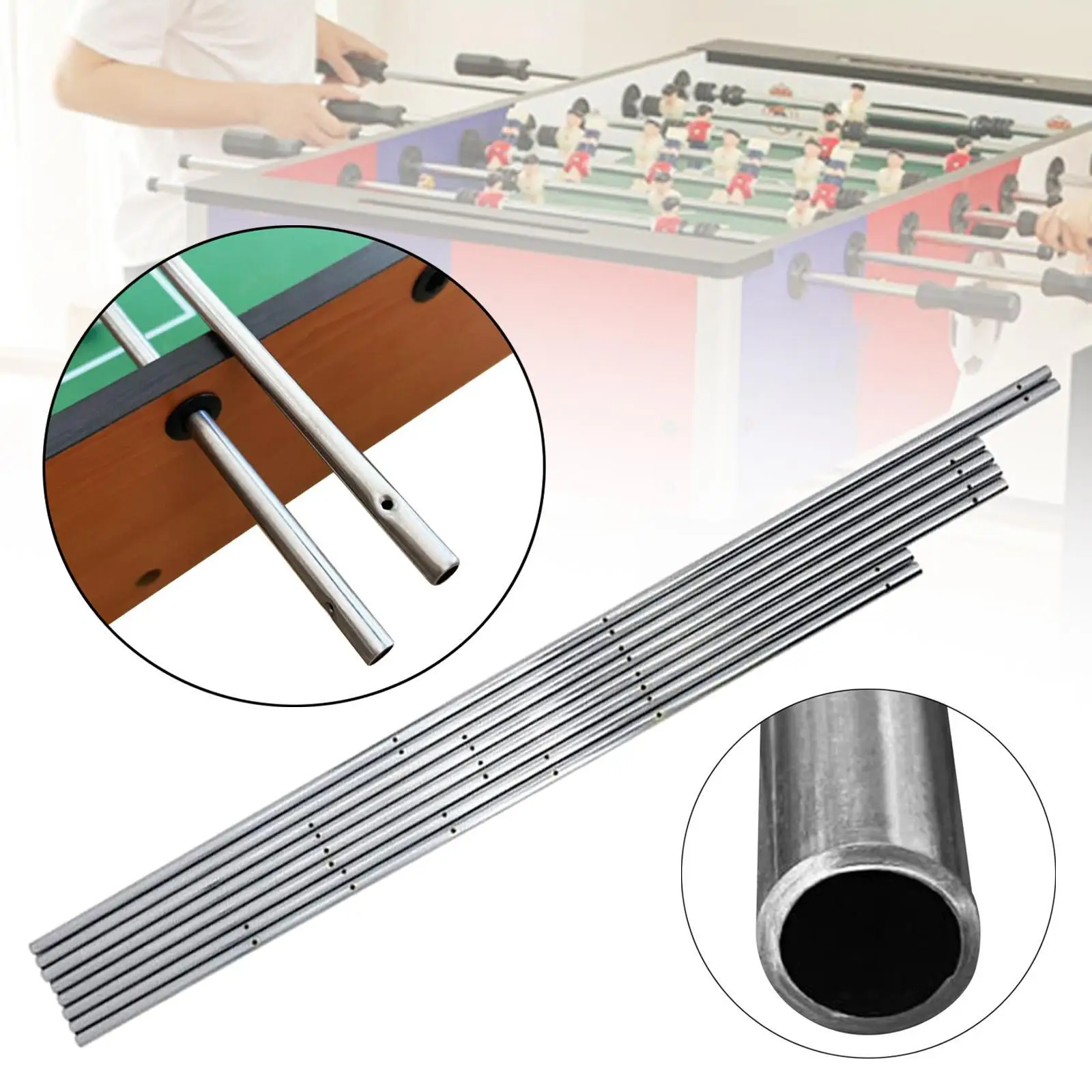 8x-Foosball-Table-Rods-Stainless-Steel-Table-Soccer-Machine-Sturdy ...