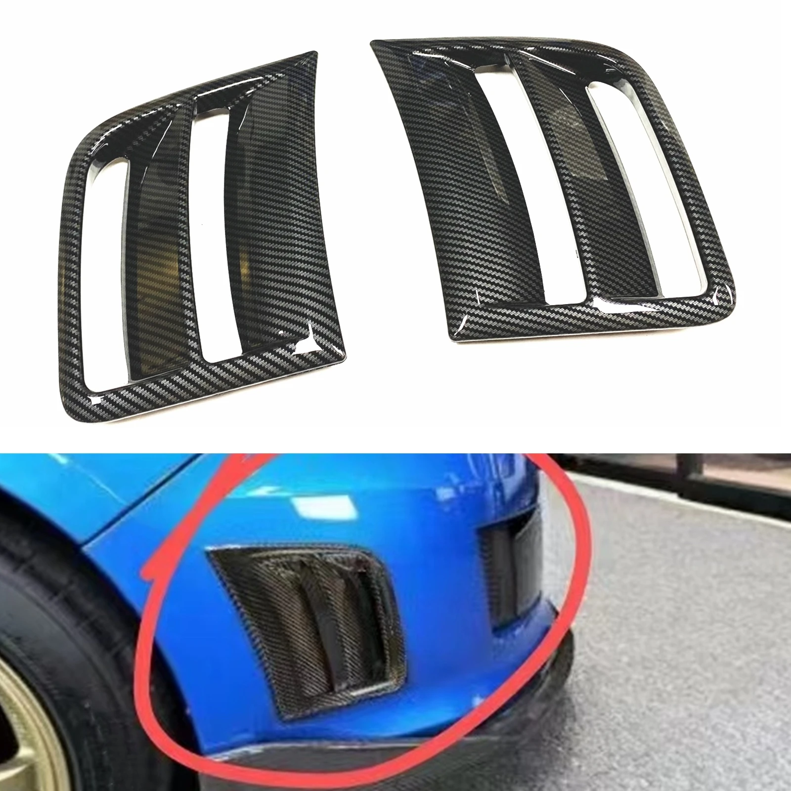Car Front Side Air Vent Cover Hood Air Vent Trim Bonnet For Subaru STI ...