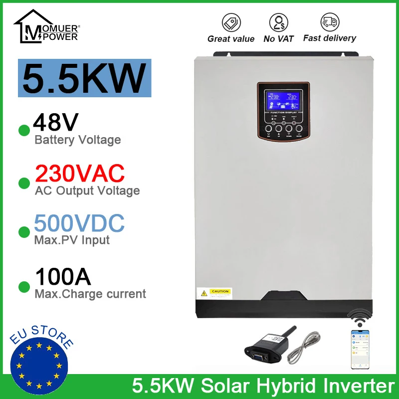 Grey-5-5KW-Inverter-Pure-Sine-Wave-Output-230V-Rated-Power-Off-Grid ...