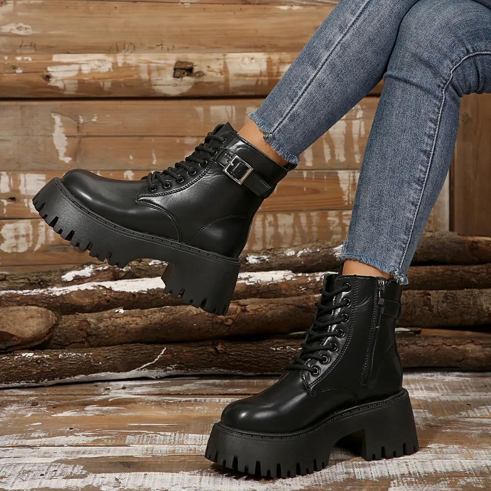 Botas-g-ticas-de-fondo-grueso-para-mujer-botines-c-modos-Punk-para ...