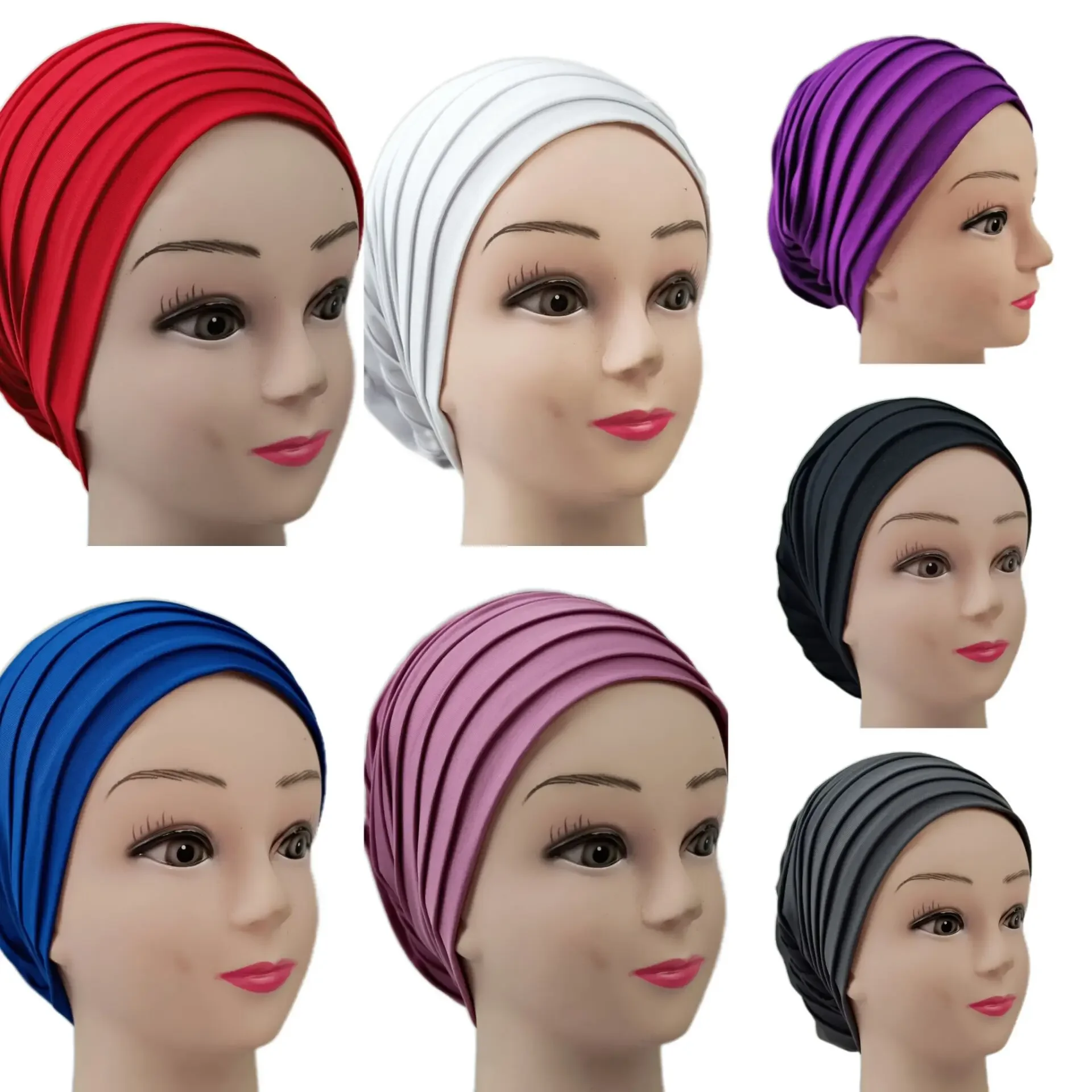 Muslim Turban Caps Islamic Head Wrap Elastic Bandanas Cancer Chemo Hat ...