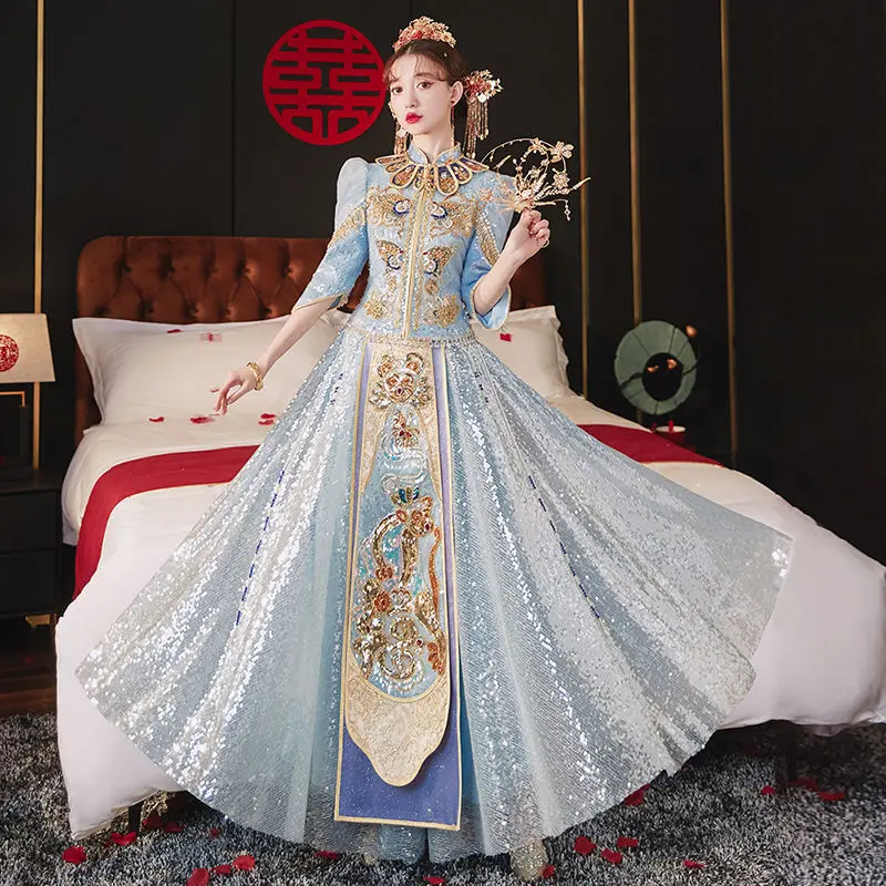 Blue Chinese Wedding Dresses