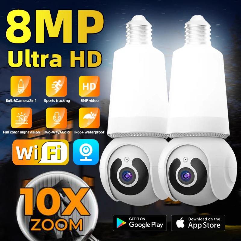 8MP-4K-E27-Bulb-Camera-Wifi-Surveillance-With-LED-Bulb-CCTV-PTZ-Smart ...
