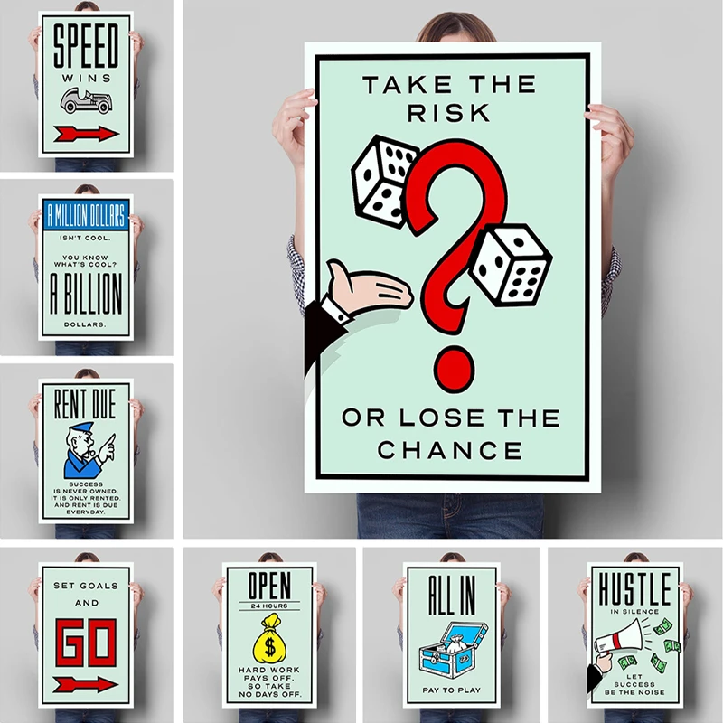 Monopolie Miljonair Dollar Geld Poster Cartoon Figuur Motievencitaat ...