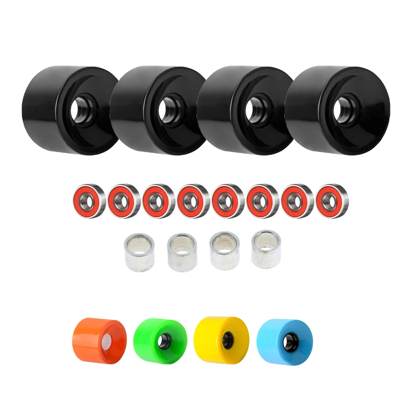 70×51mm 78A Longboard Wheels with ABEC-11 Bearings and Spacers Set of 4 ...