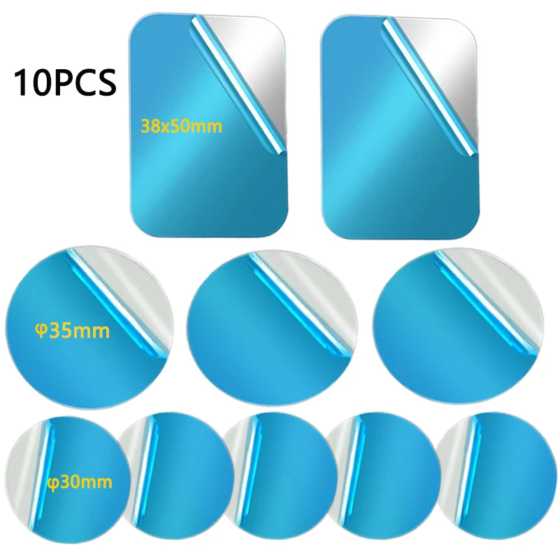10/3PCS 50x38mm φ35mm φ30mm Self Adhesive Magnetic Metal Plate Iron ...