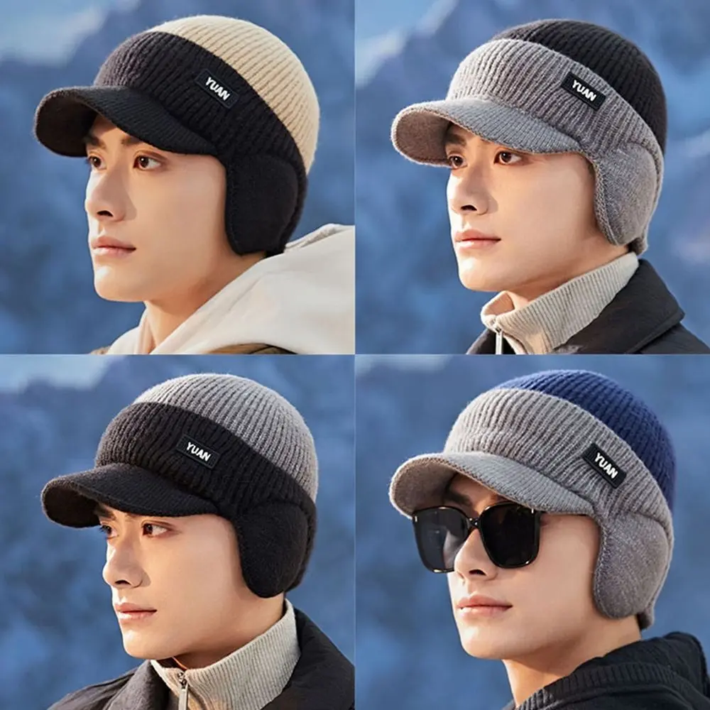 Stylish Thickened Baseball Cap Dual Tone Keep Warm Dad Hat Knit Couples ...