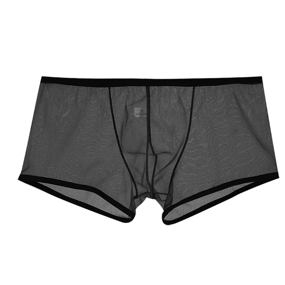 Men See Through Boxer Summer Breathable Briefs Shorts Ultra Thin Sheer ...
