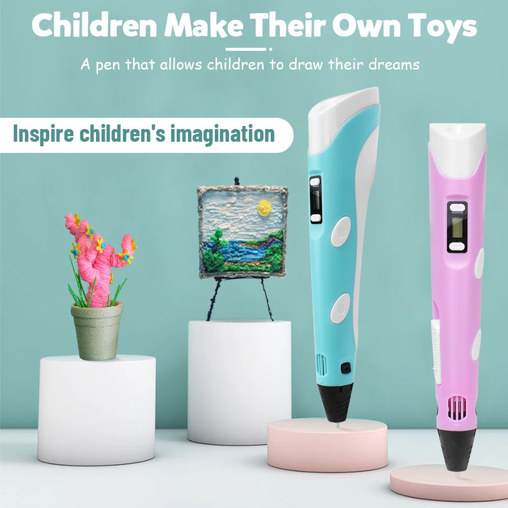 Stylo imprimante 3D,Purple-50M-No adapter--Ensemble de stylos'impression 3D avec chargeur pour ...