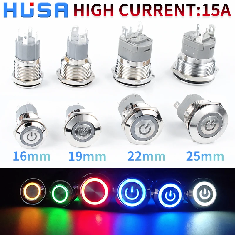 Metal Push Button Switch | Metal Power Switch - 15a 16/19/22/25mm ...