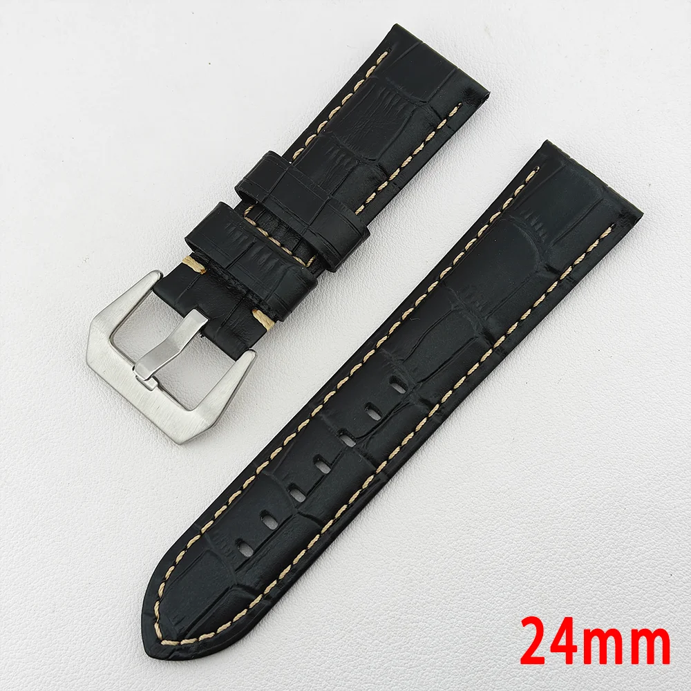 New Men Watch Band 24mm 26mm Leather Watch Strap Bamboo Pattern Leather ...