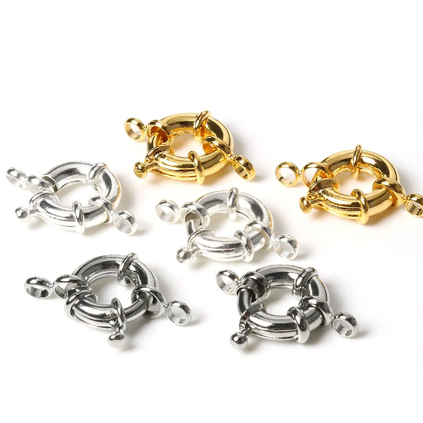 11-13-15mm-Gold-Silver-Color-Round-Clavicle-Necklace-Clasp-Copper ...