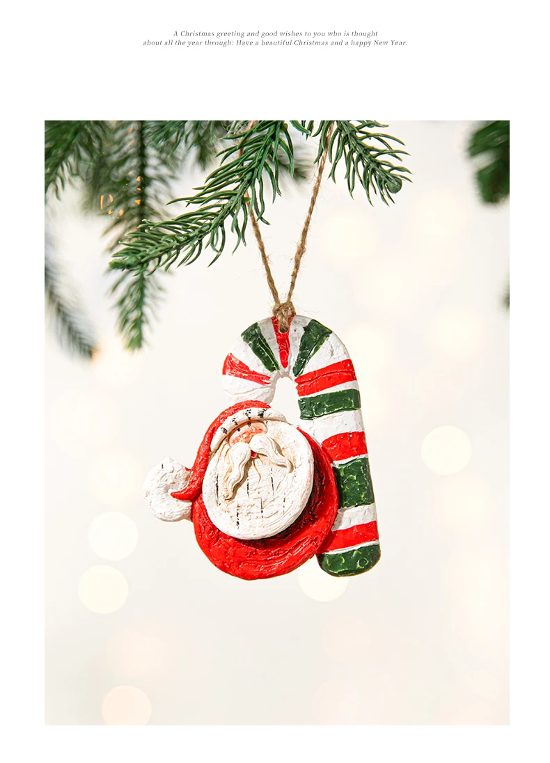 Рождественская керамическая подвеска Санта-Клаус | AliExpress