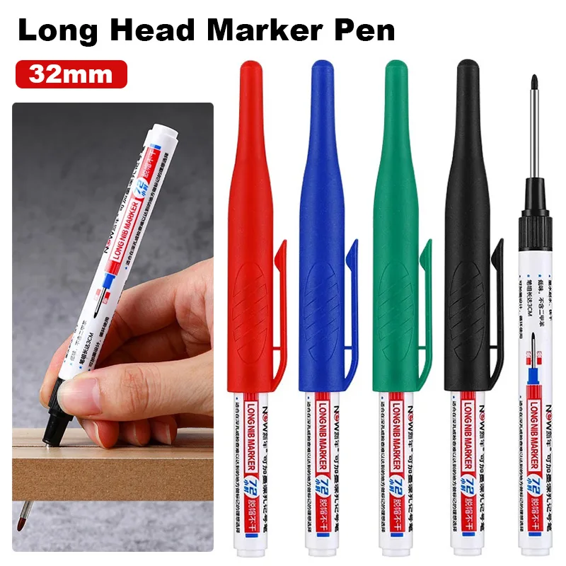 1/3Pcs 32MM Long Head Marker Pens Four Color Large Capacity Deep Hole ...