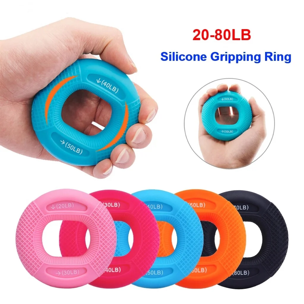 Silicone-Adjustable-Hand-Grip-20-80LB-Gripping-Ring-Finger-Forearm ...