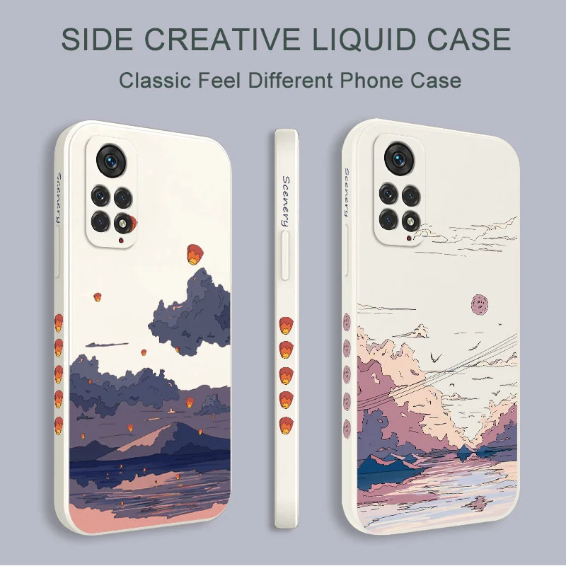Funda de teléfono con paisaje de Anime para Xiaomi Redmi Note 12 11 11S ...