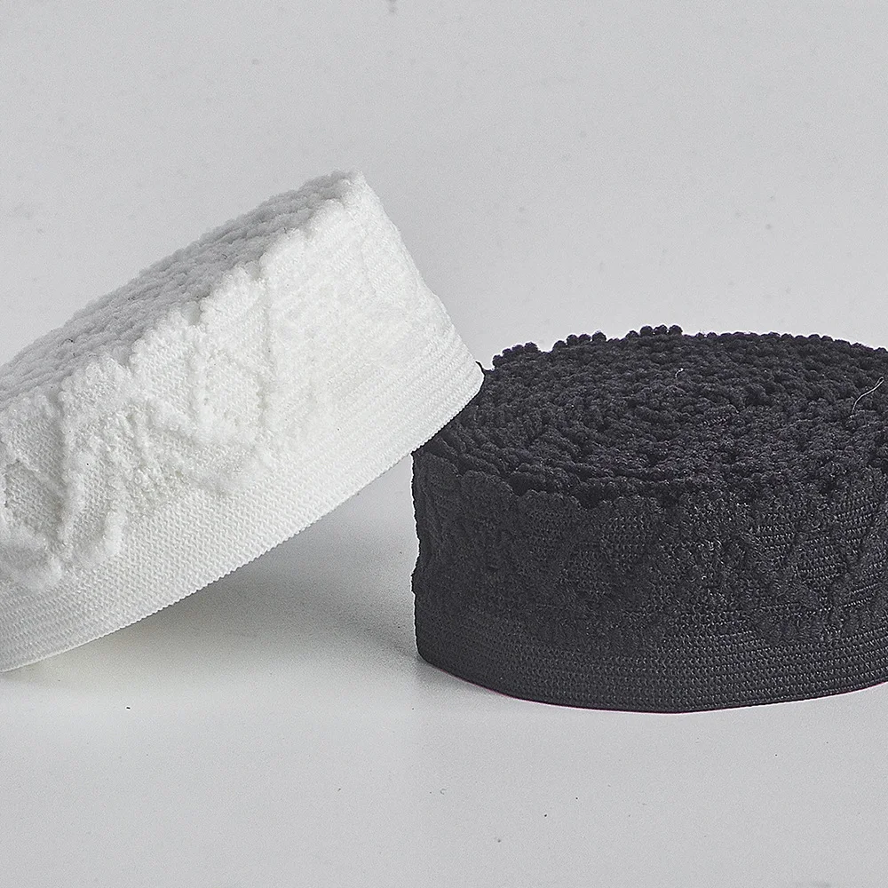 5-Yards-Black-White-Elastic-Lace-DIY-Webbing-Lace-Elastic-Band-Fabric ...
