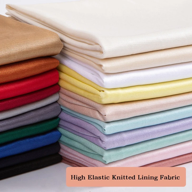 High Elastic Knitted Lining Fabric Plain Stretch Summer Thin Cloth For ...