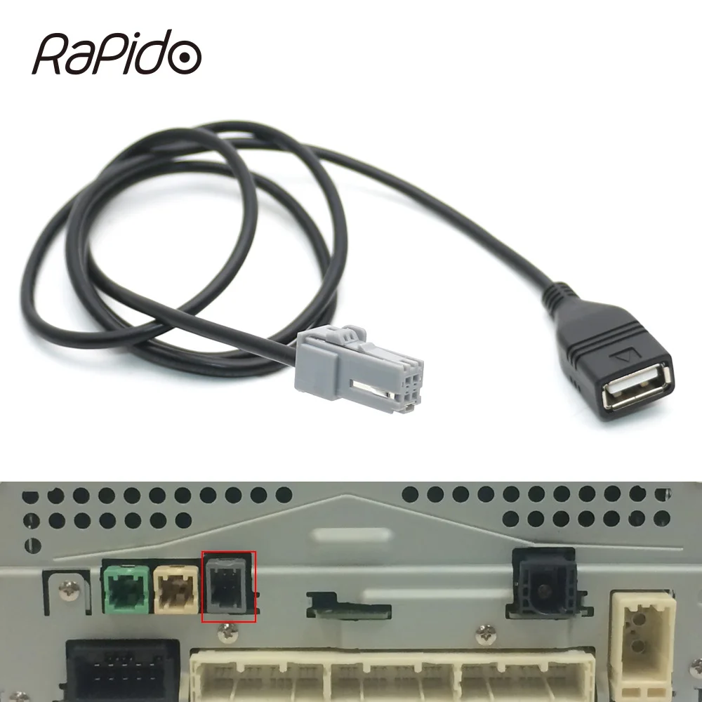 Car 4 Pin Male USB Cable Adapter Conector Audio Wire Input to Media CD ...
