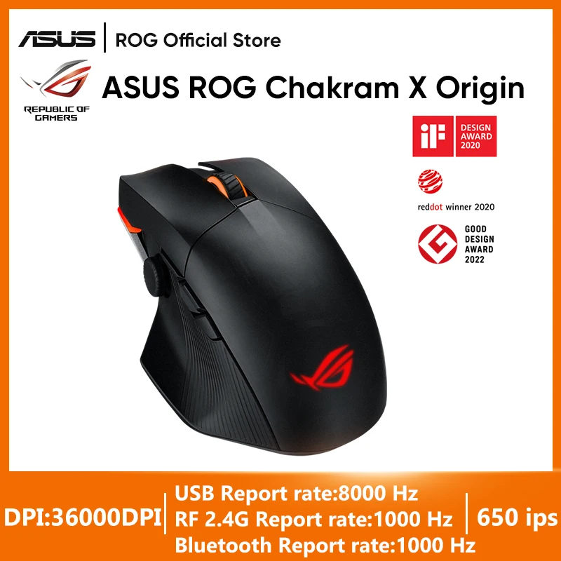 ASUS ROG Chakram X Origin Gaming Mouse Tri-mode Connectivity 2.4GHz RF ...
