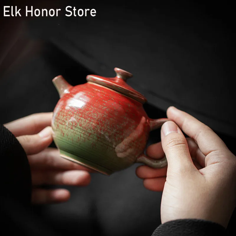 180ml-Retro-Garnet-Red-Glaze-Ceramic-Teapot-Creative-Coarse-Pottery ...