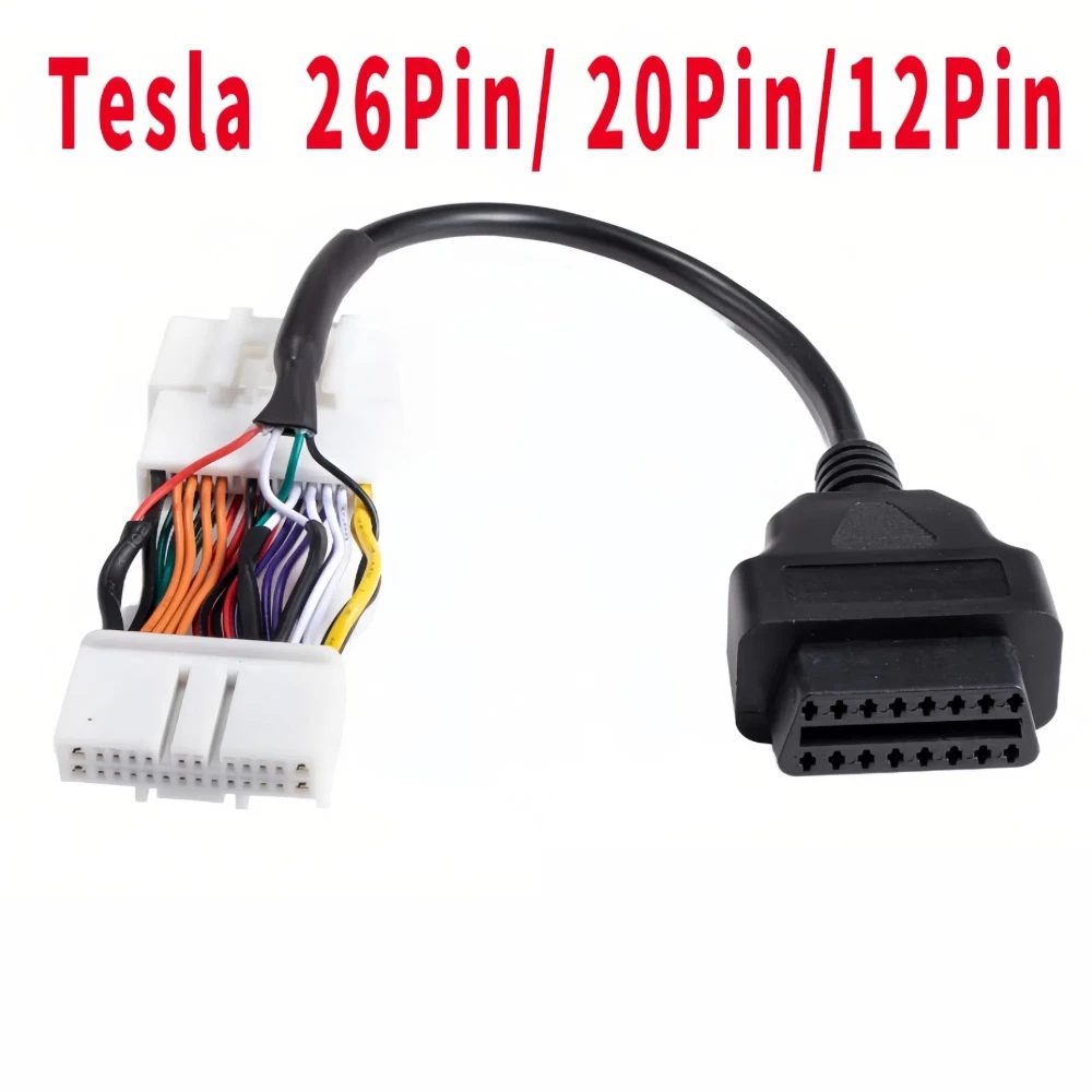 26pin to 26/16pin For Tesla OBD2 Connector Adapter OBD 20Pin For Tesla ...