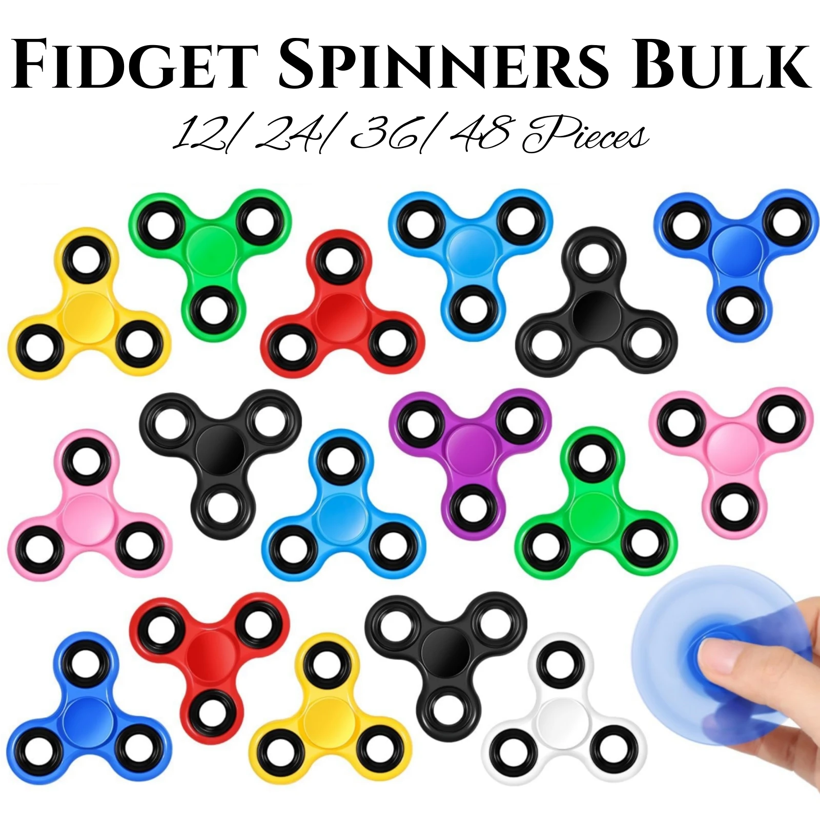 16-48 Pcs Fidget Spinners Bulk for Kids Adults Stress Relief Sensory ...