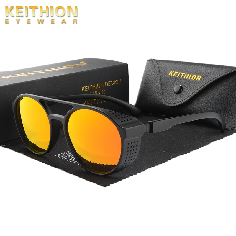KEITHION-Steampunk-Polarized-Vintage-Retro-Round-Sunglasses-For-Men ...