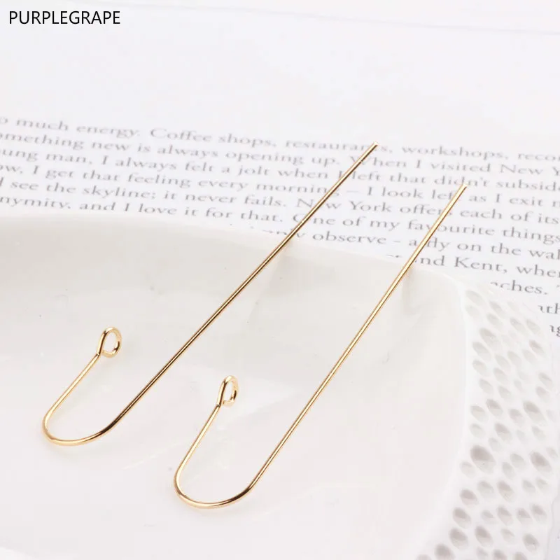 PURPLEGRAPE-Pure-copper-plated-gold-color-18K-gold-long-U-shaped ...
