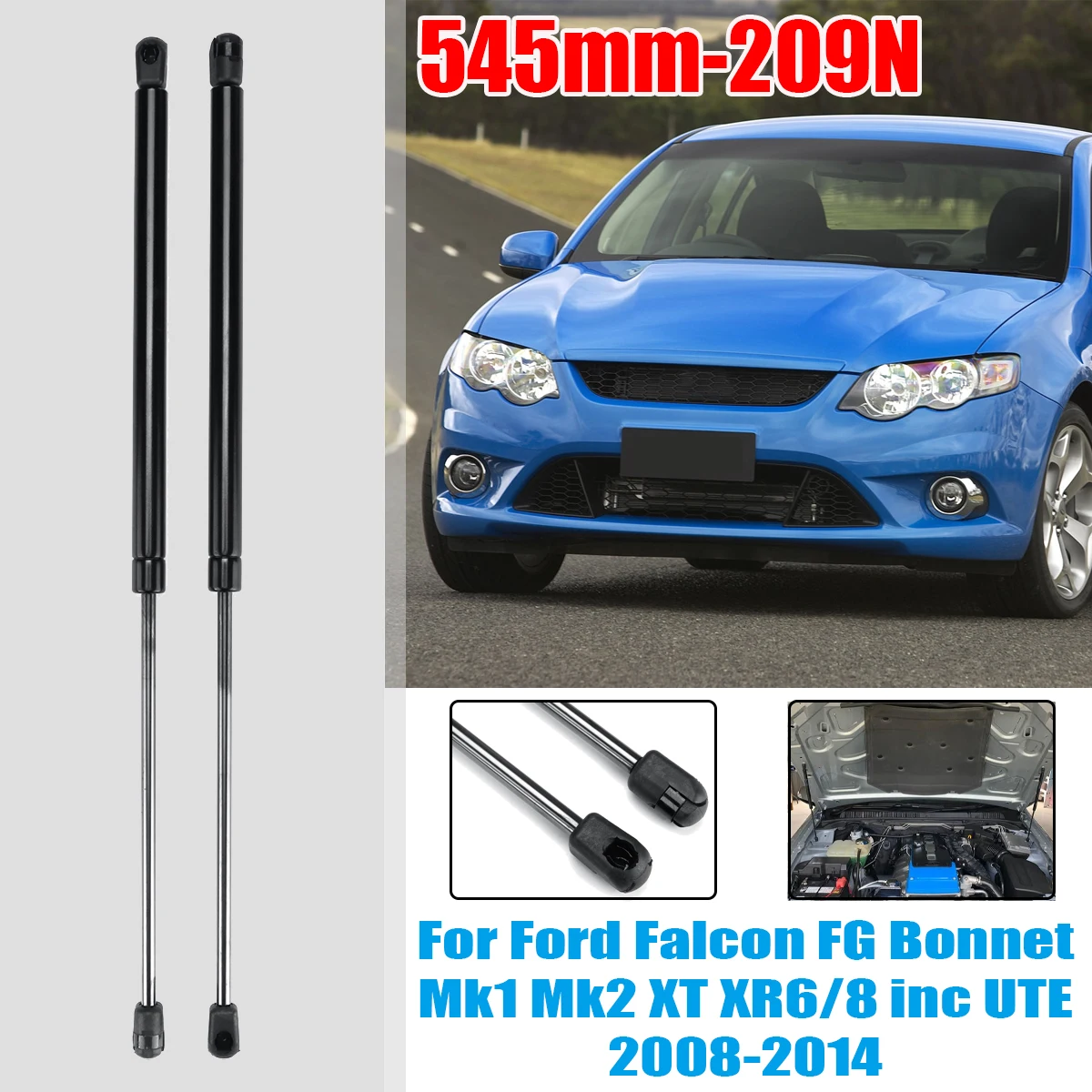 2pcs Car Lift Support Gas Spring Gas Struts Bars for Ford Falcon FG ...