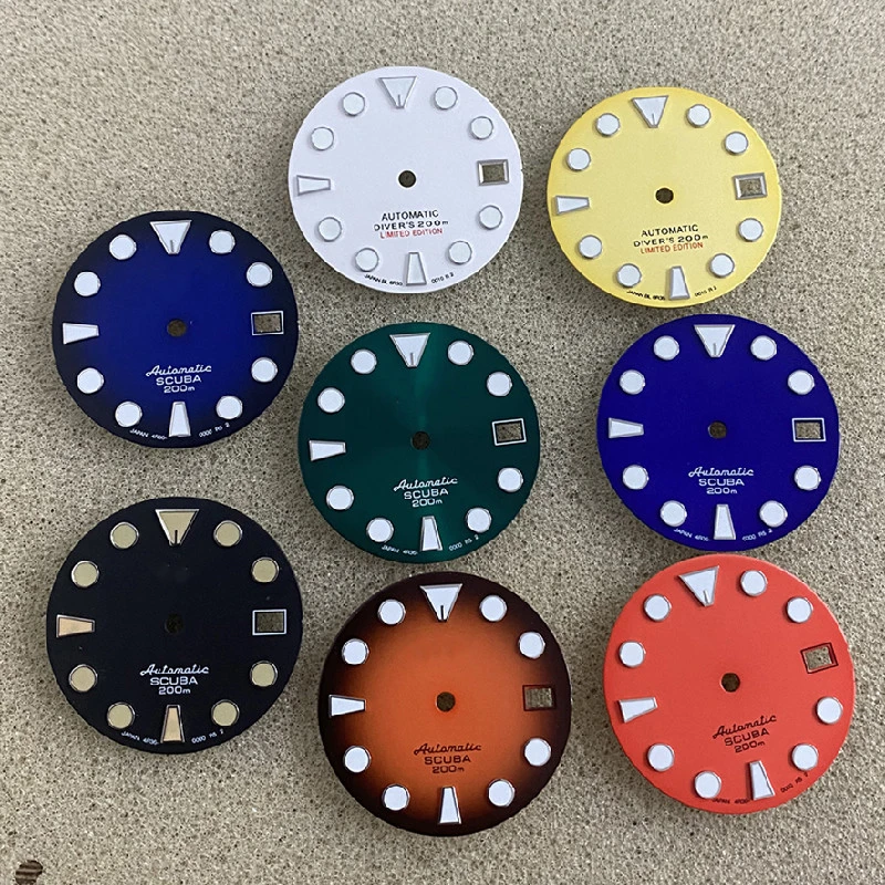 Watch Accessories Nh35 Dial Red Black Orange Blue Yellow Mechanical ...