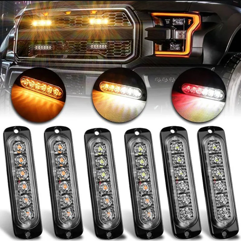 led-strobe-light-Long-Bright-6LED-police-lights-LED-White-Grille-Lights ...
