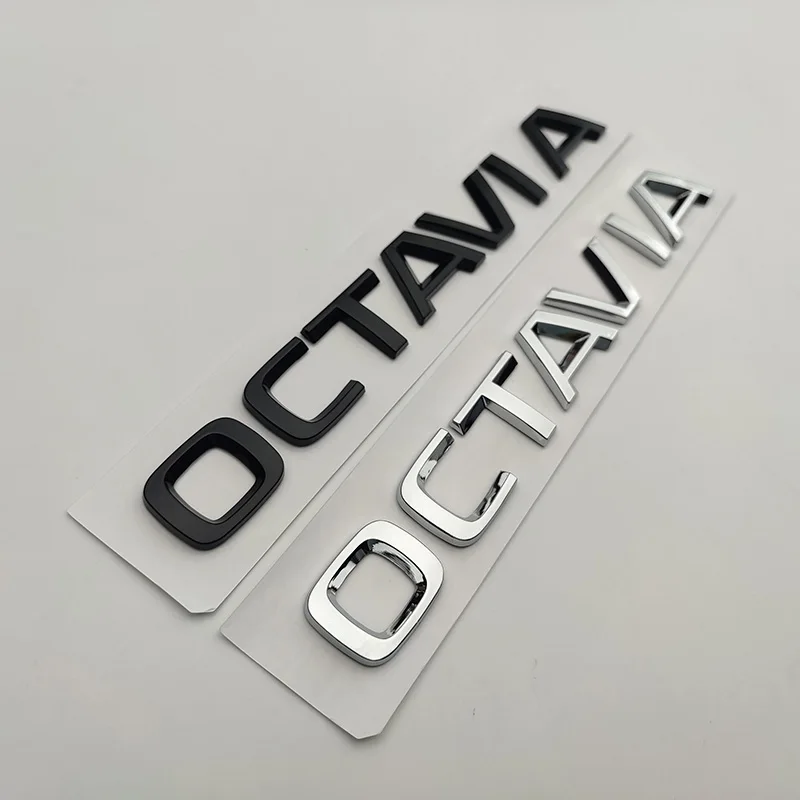 3D-ABS-Chrome-Black-Logo-Octavia-Emblem-Letters-Car-Trunk-Badge-For ...