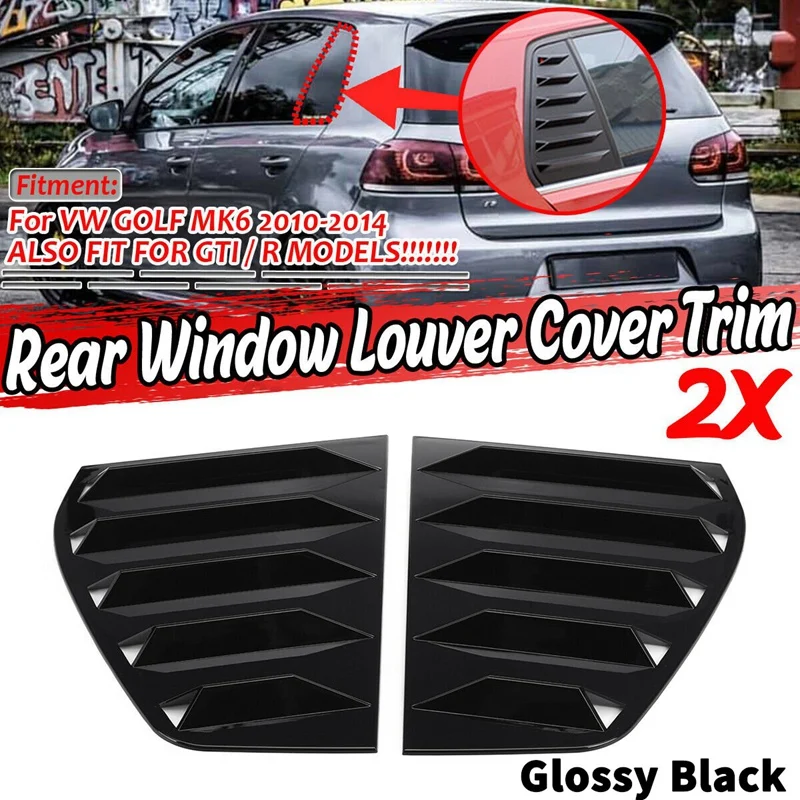 For-GOLF-6-MK6-R-2010-2014-Rear-Side-Window-Louver-Sun-Shade-Cover-Trim ...