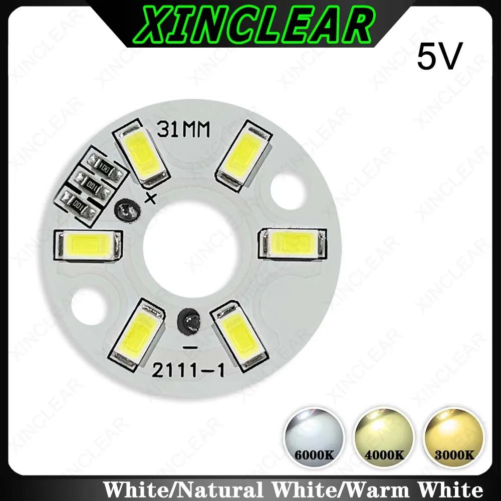 10PCS-LED-3W-5V-Warm-Natural-White-Light-Board-SMD5730-Dia-31MM-Round-Transformation-Light ...