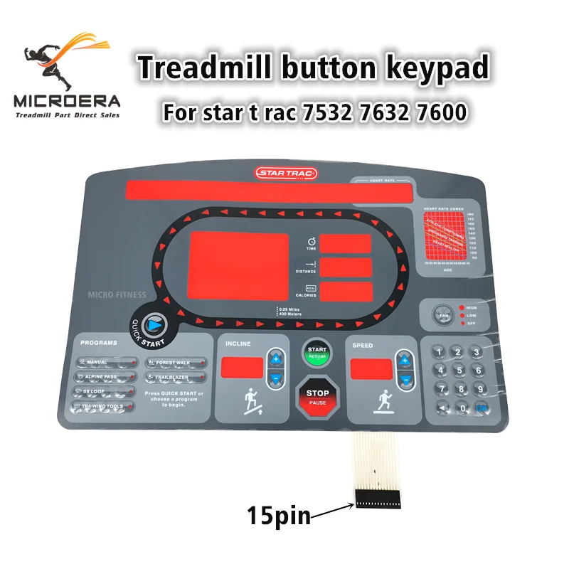 STAR-T-RAC-7532-7632-7600-Treadmill-Button-keyPanel-Quick-Start-Stop ...