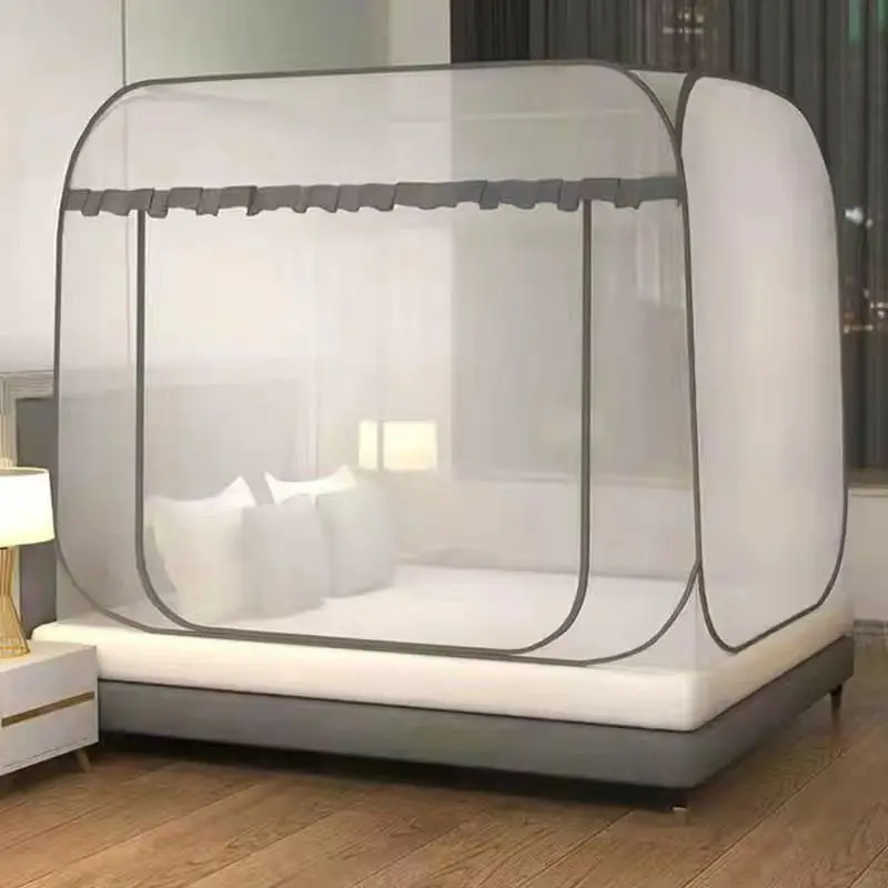 Simple Style Home Mosquito Net Big Space Square Top Bedroom Double Bed ...