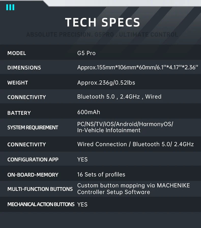 Marketmex | Machenike G5 Pro Elite Hall PC Laptop Switch IOS Android