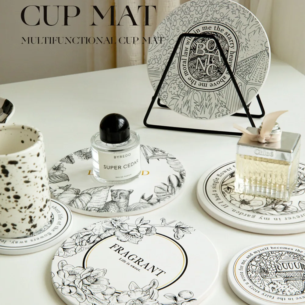 Bar Cup Drain Mat Coasters Absorbent Kitchen Countertop Dish Drying Mat ...