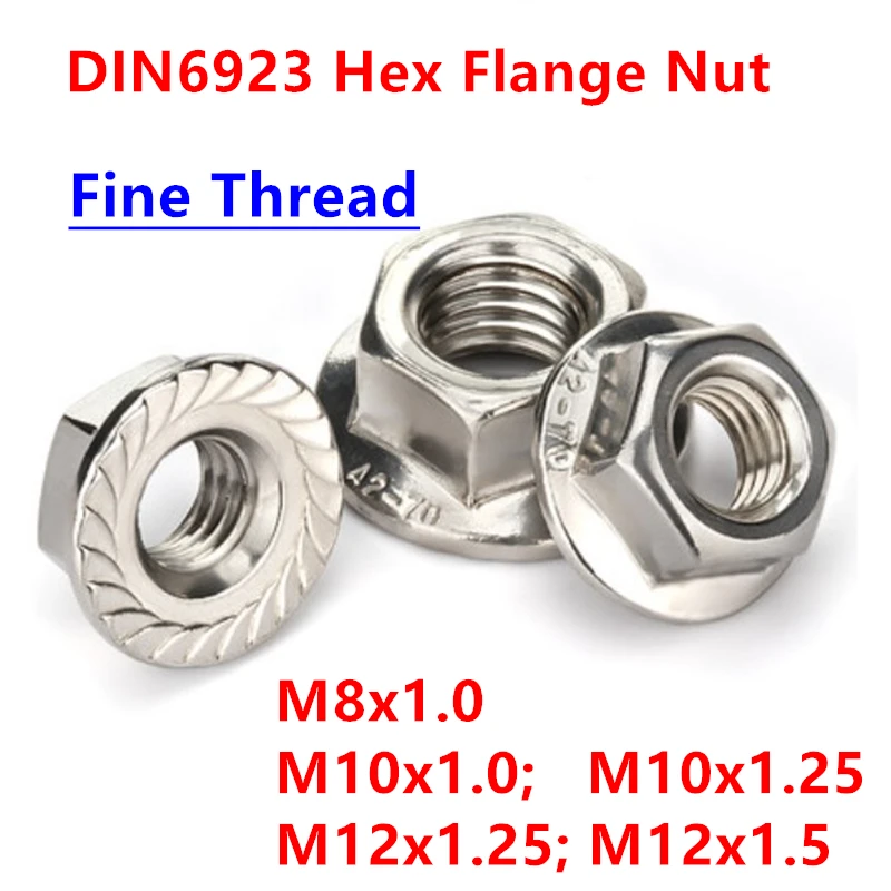 Tuerca hexagonal de acero inoxidable 304, tuerca dentada con brida ...