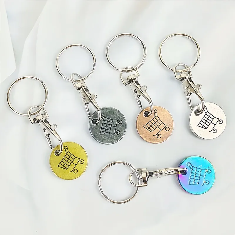Metal-Shopping-Trolley-Coin-Holder-Keychain-Portable-Carts-Token ...