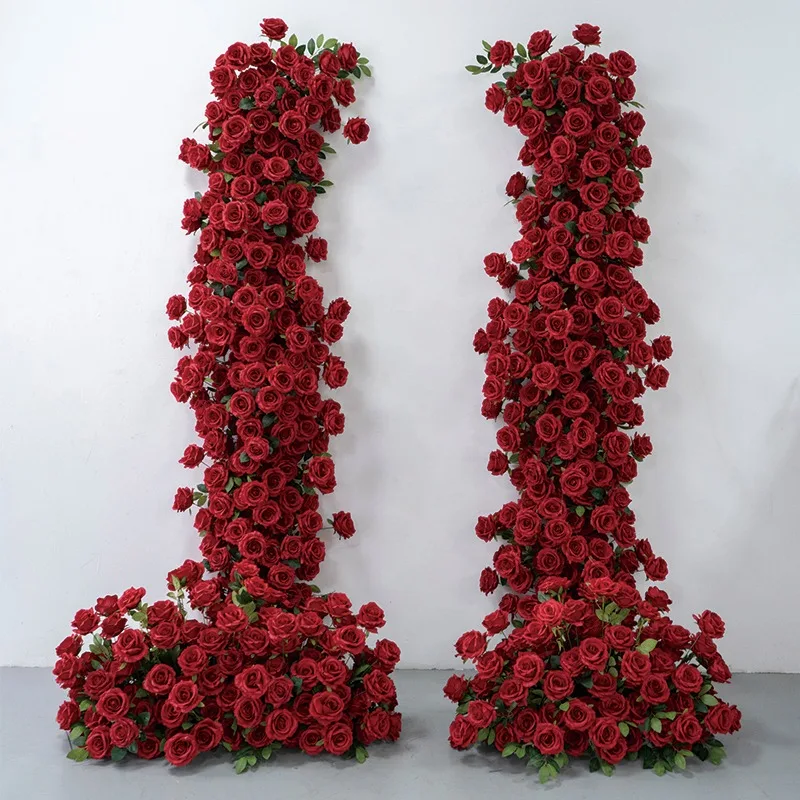 Red Rose Orchid Wedding Backdrop 5D Floral Arrangement Event Party ...