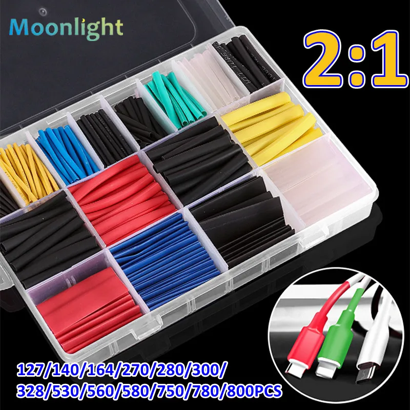 127 164 328 580pcs Thermoresistant Tube Heat Shrink Wrapping KIT Heat ...
