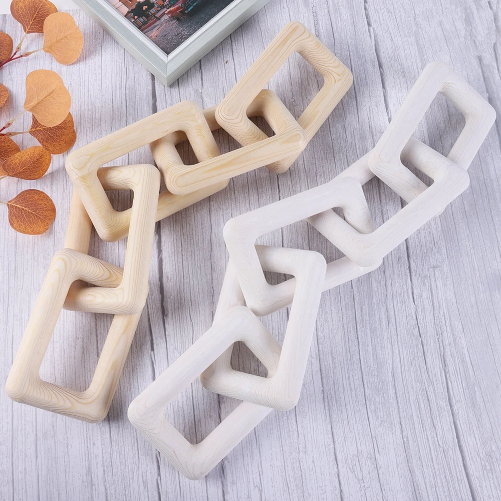 Boho-Style-Chain-Link-Wooden-Hand-Carved-5-Link-Chain-Art-Craft ...