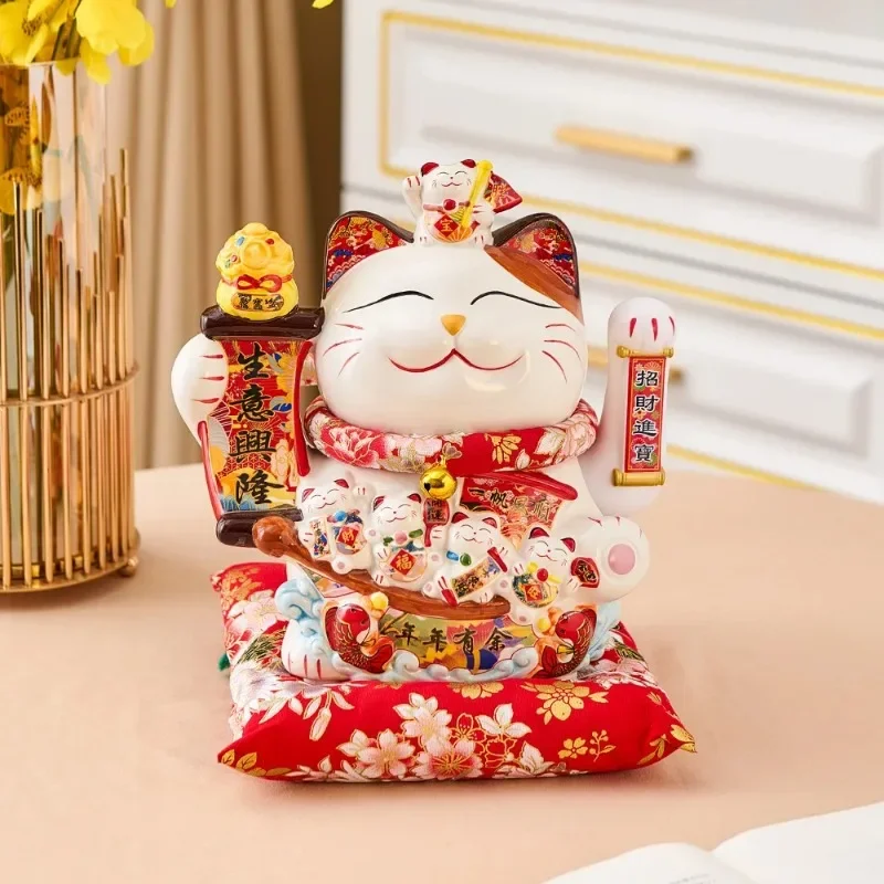 Ceramic-Lucky-Cat-Home-Decor-Waving-Hand-Cat-Feng-Shui-Ceramic-Fortune ...
