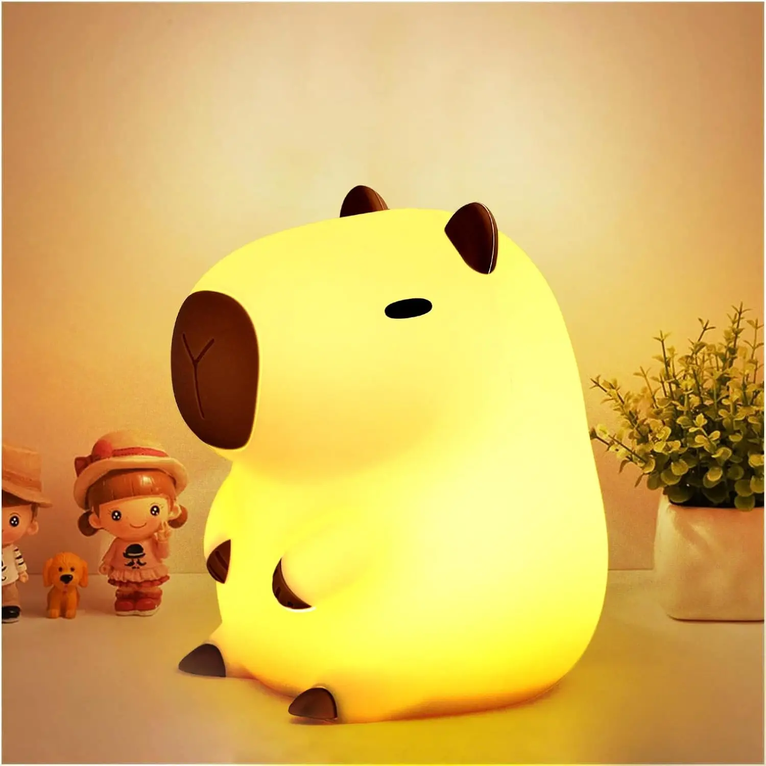 Capybara-Night-Light-Cute-Animal-Soft-Silicone-LED-Lamp-With-Dimmable ...